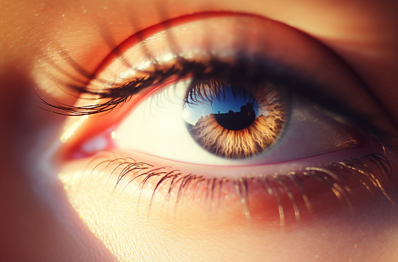 Hazel Iris with Photographer's Reflection Photo on Lummi