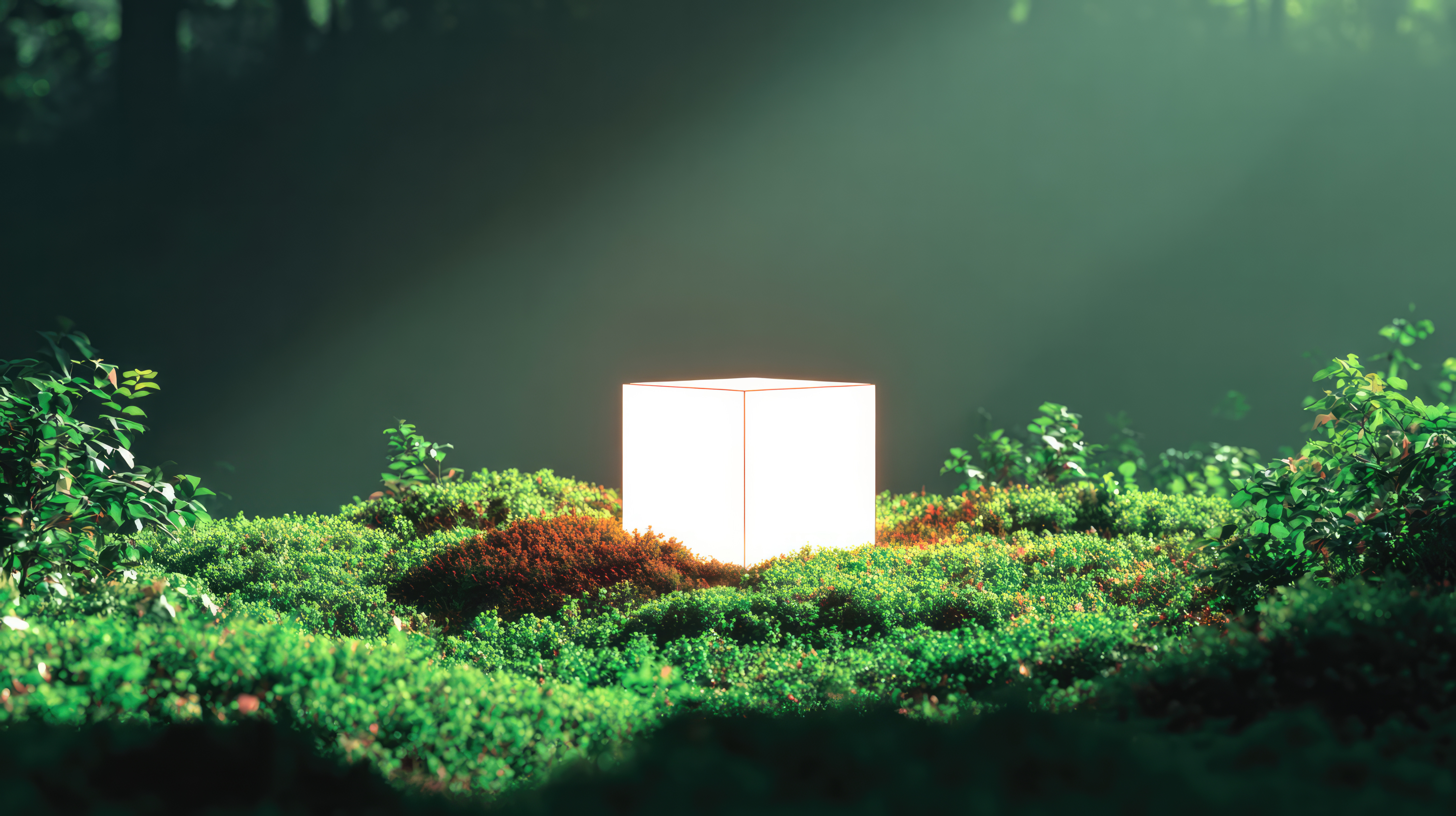 Glowing Cube in Forest Photo on Lummi