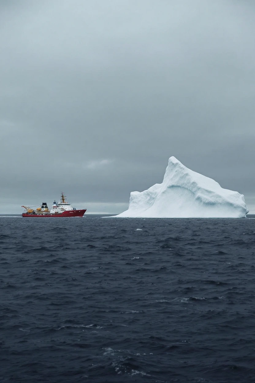 Iceberg and Red Ship Photo on Lummi