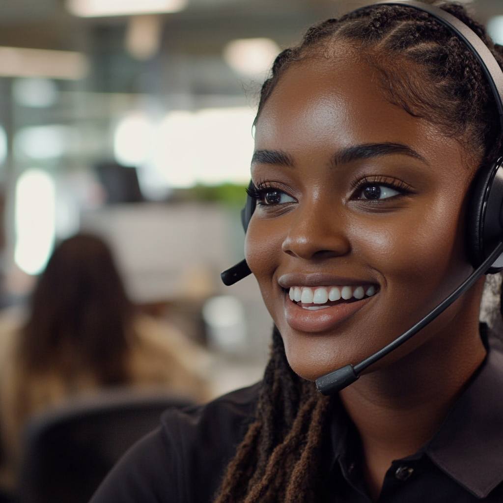 Cheerful Customer Service Representative Photo on Lummi Cheerful Customer Service Representative Photo on Lummi