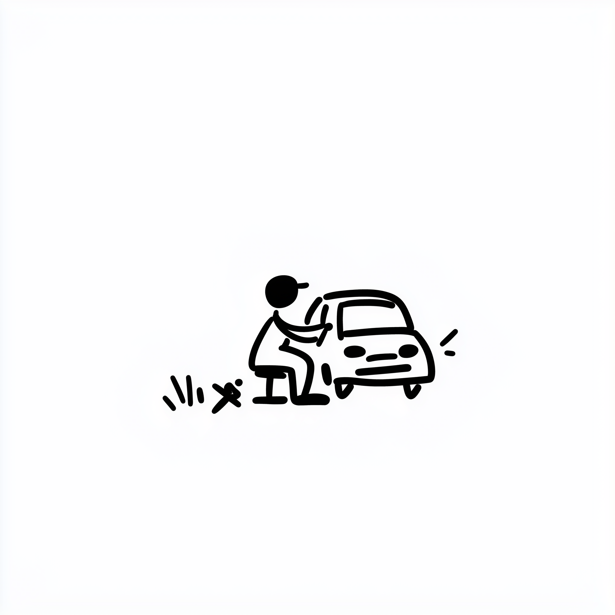 Stick Figure Mechanic Illustration on Lummi