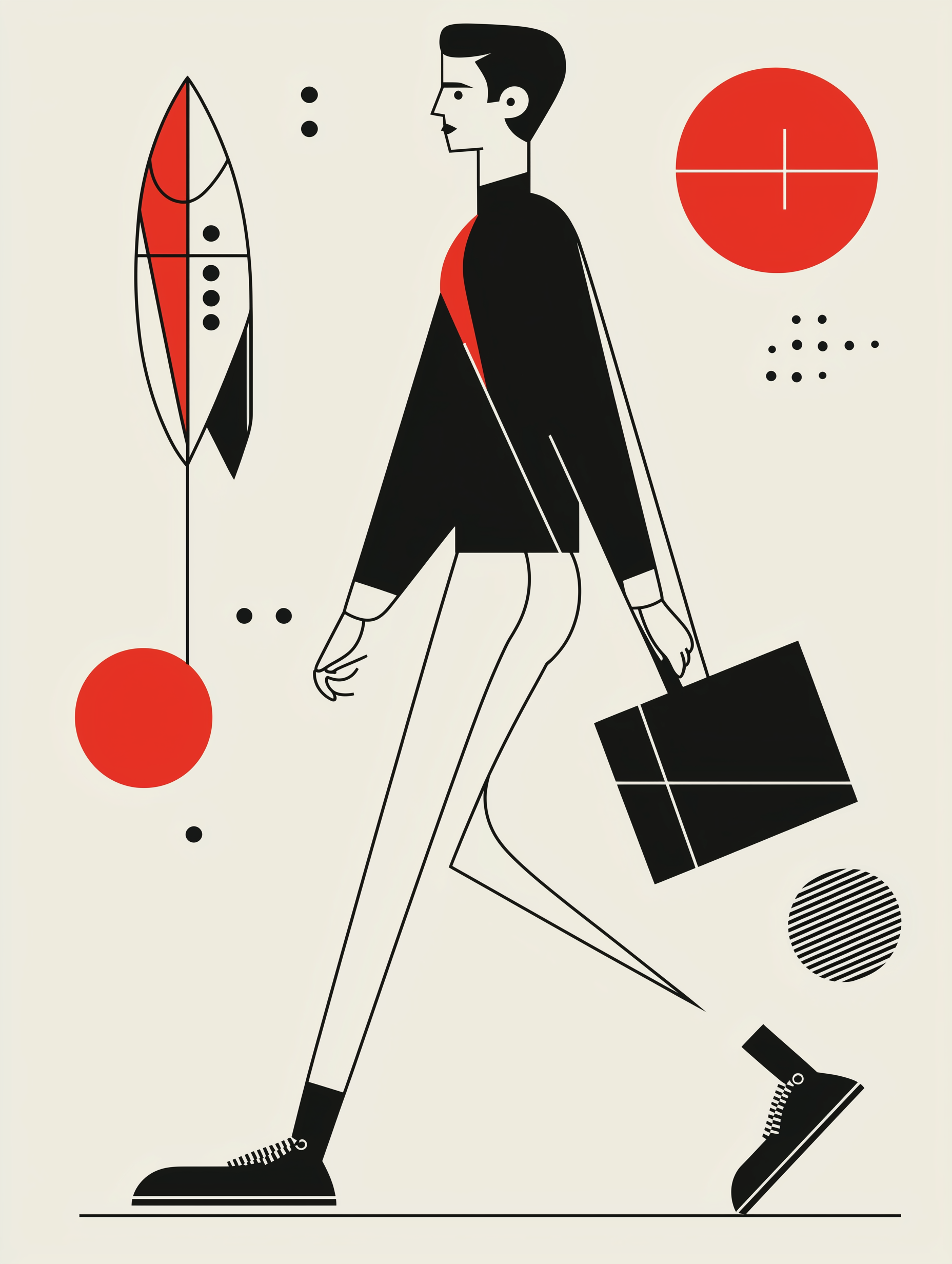 Minimalist Walking Person Illustration Illustration on Lummi