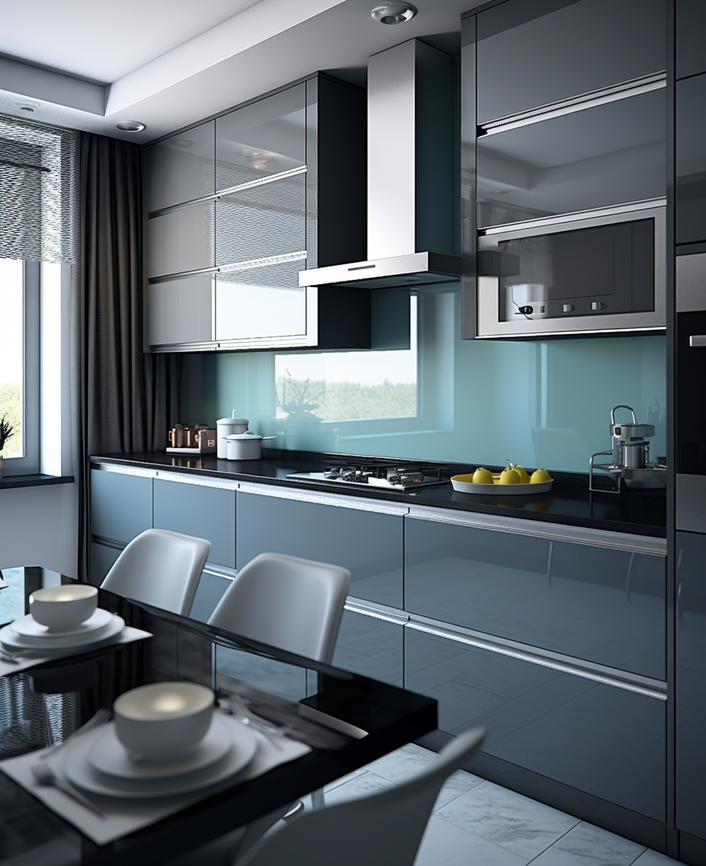 Monochrome Modernity: A Refined Industrial Kitchen Photo on Lummi
