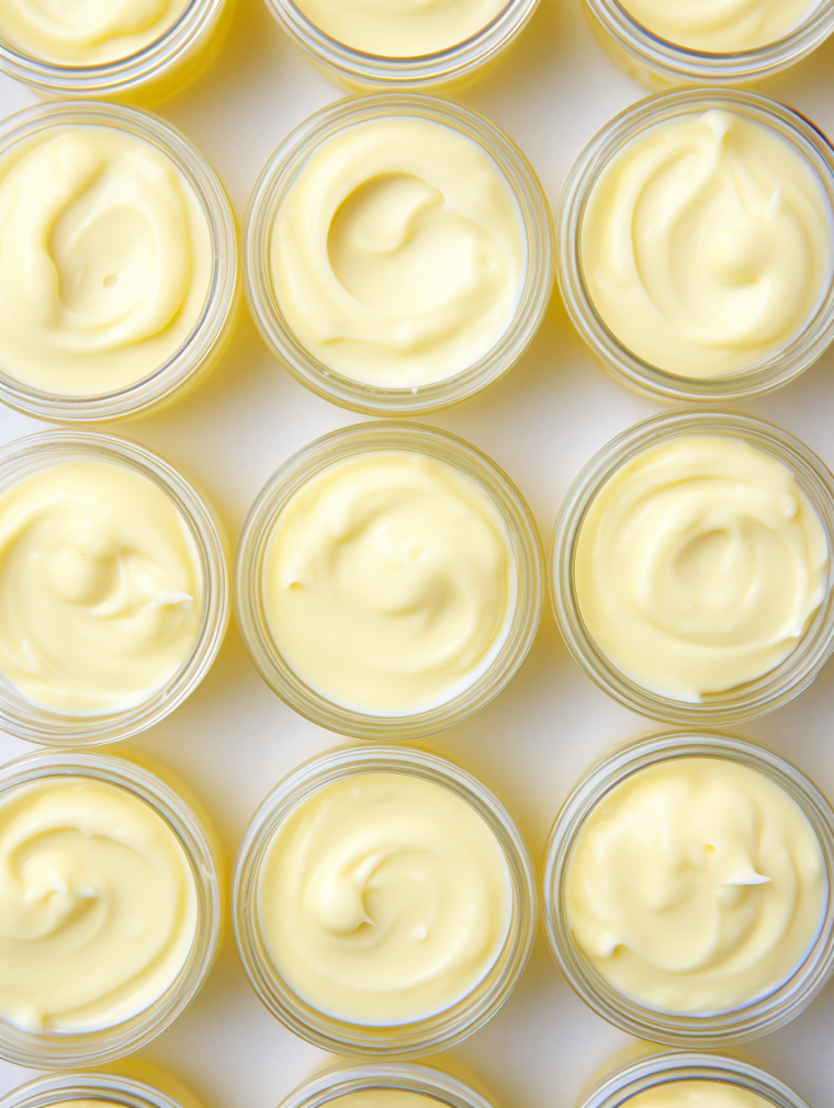 Luxury Creamy Yellow Substance in Glass Jars Photo on Lummi