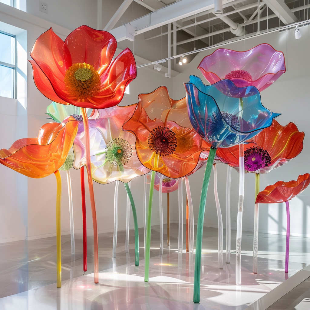 Glass-Blown Flower Exhibition Photo on Lummi