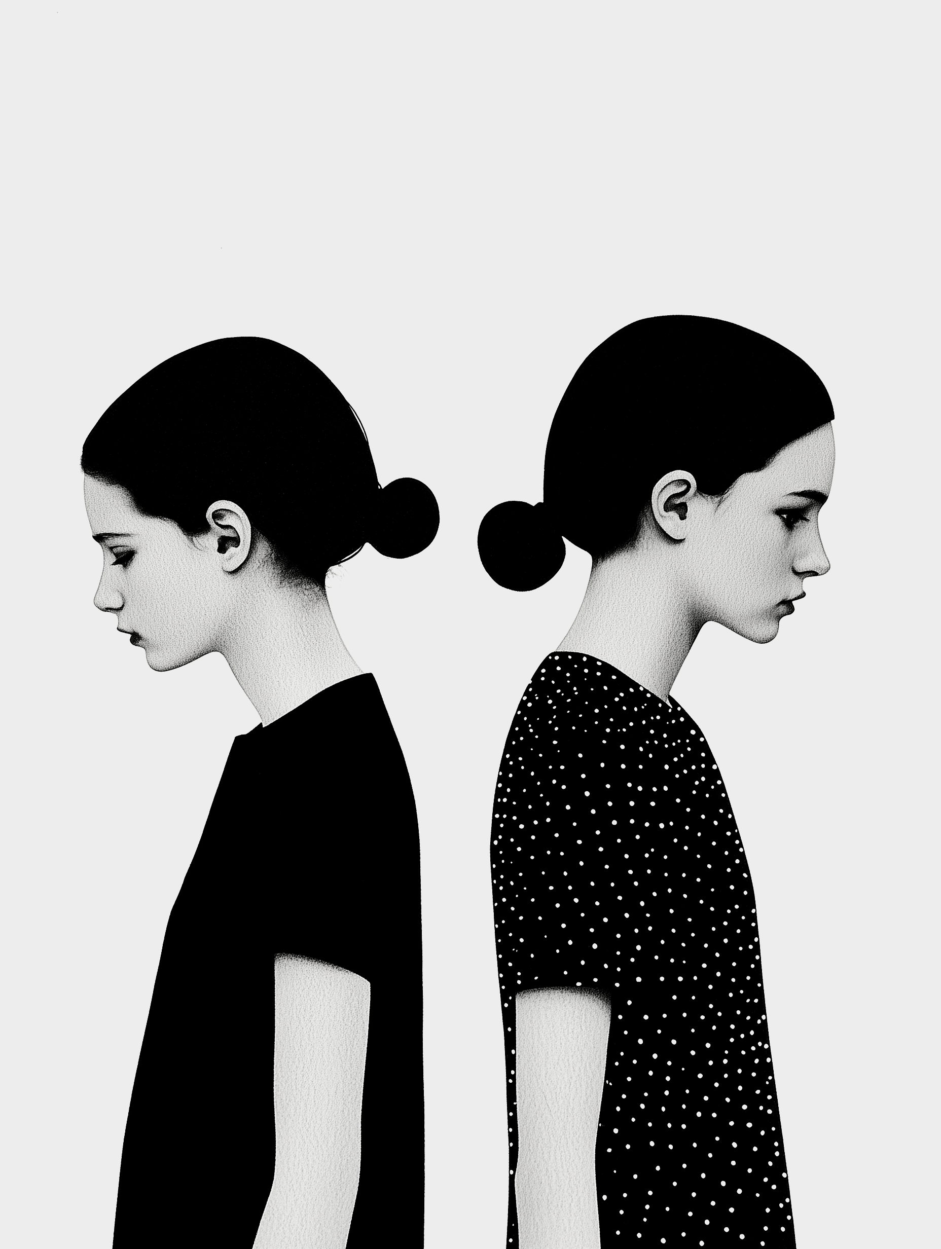 Lummi Illustration - Back-to-Back Minimalist Portrait