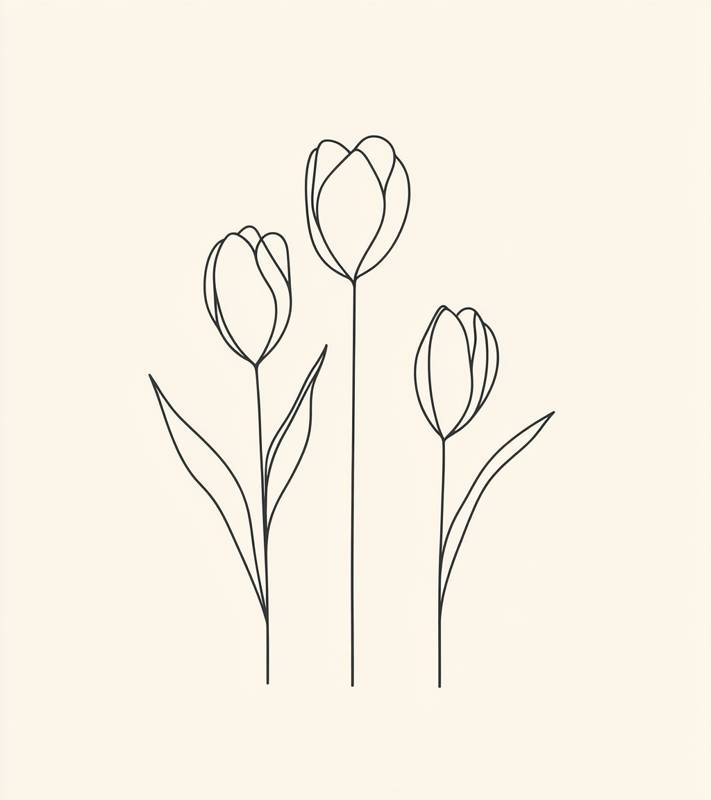 Lummi Illustration - Stylized Tulip Line Art