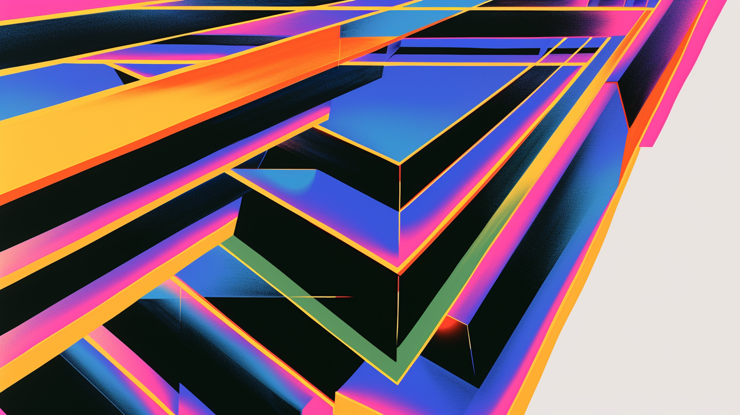 Neon Prismatic Structure 3D Image on Lummi