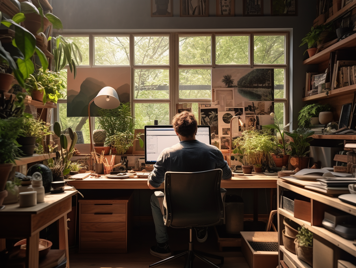 Tranquil Green Study Nook Photo on Lummi
