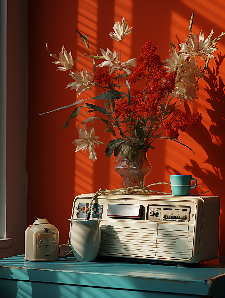Retro Radiance with Vintage Tech and Florals Photo on Lummi