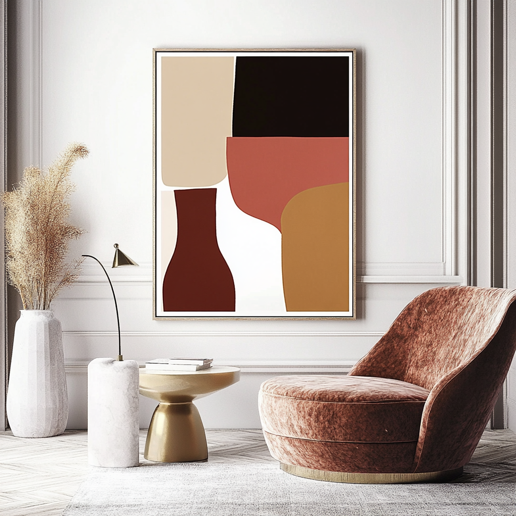 Modern Interior with Abstract Art Photo on Lummi