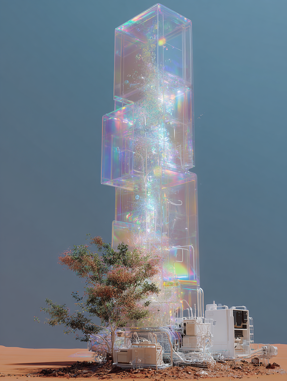 Surreal Desert Structure 3D Image on Lummi