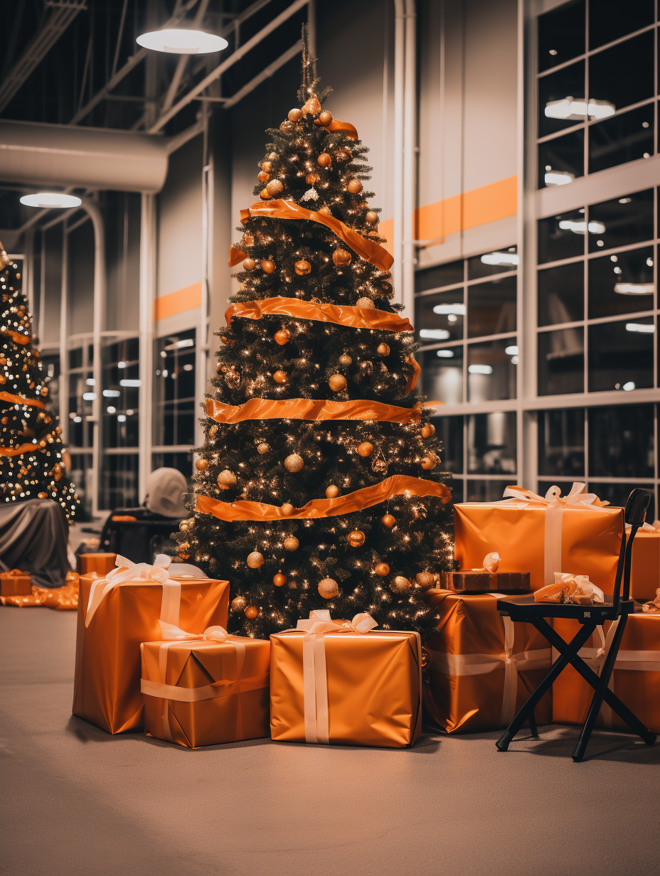 Lummi Photo - Golden Elegance Christmas Tree and Gifts