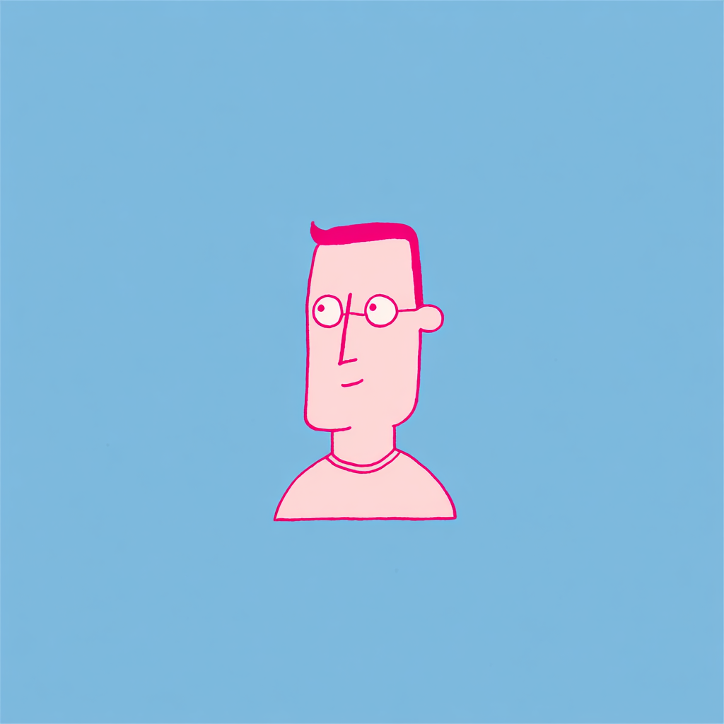 Minimalist Cartoon Portrait Illustration on Lummi