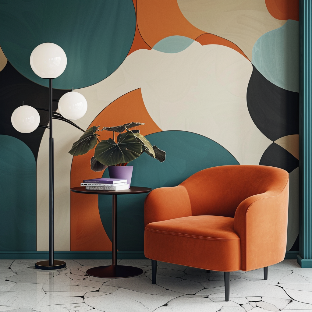 Elegantly Designed Interior with Abstract Art Photo on Lummi