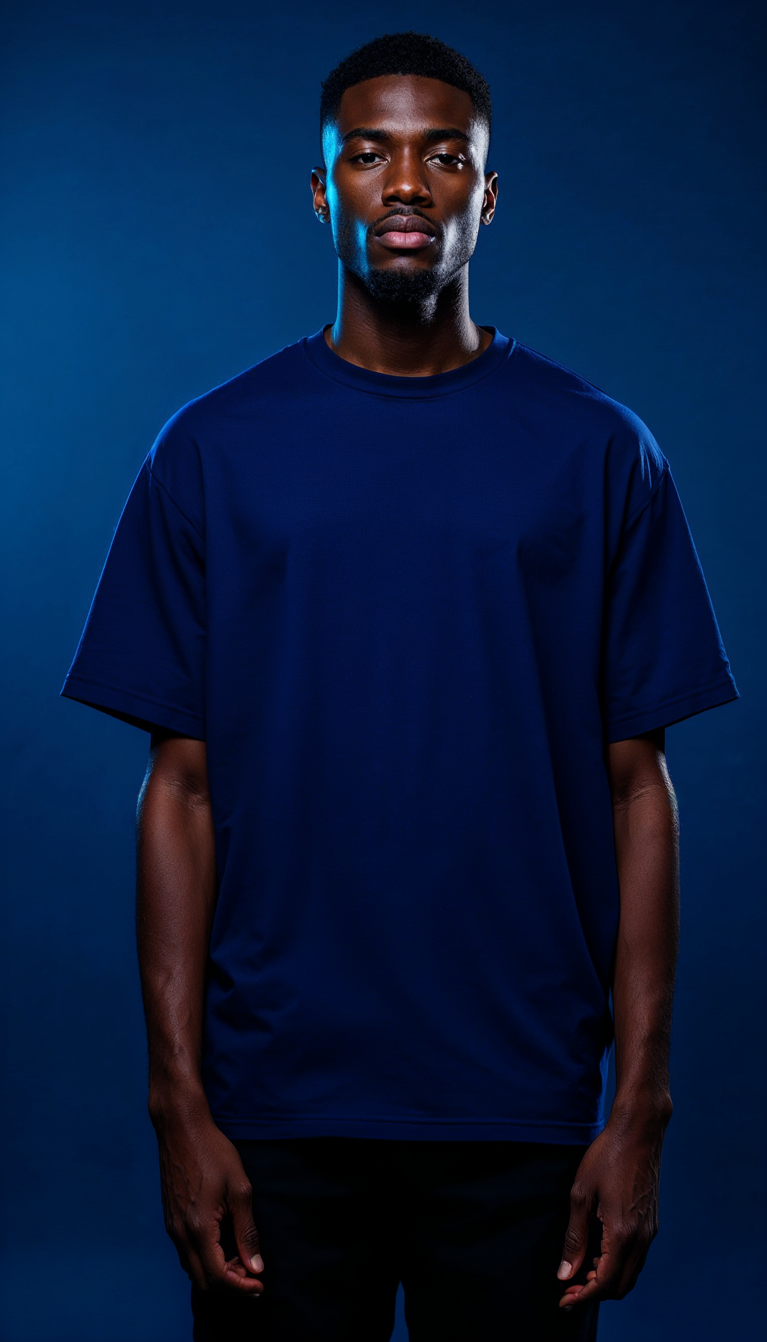 Man Against Blue Background Photo on Lummi