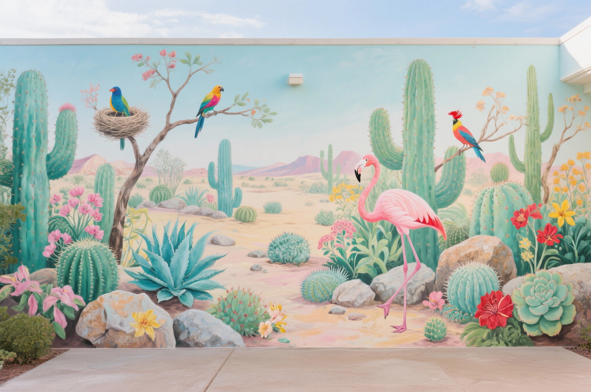 Desert Mural Scene Illustration on Lummi