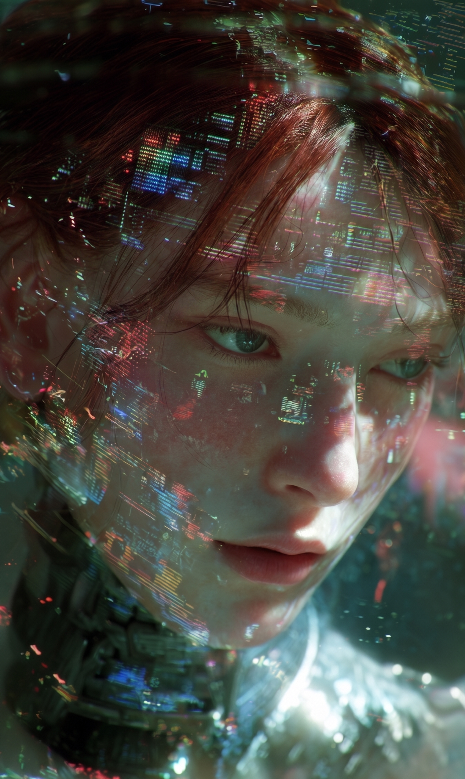 Futuristic Cybernetic Portrait Illustration on Lummi