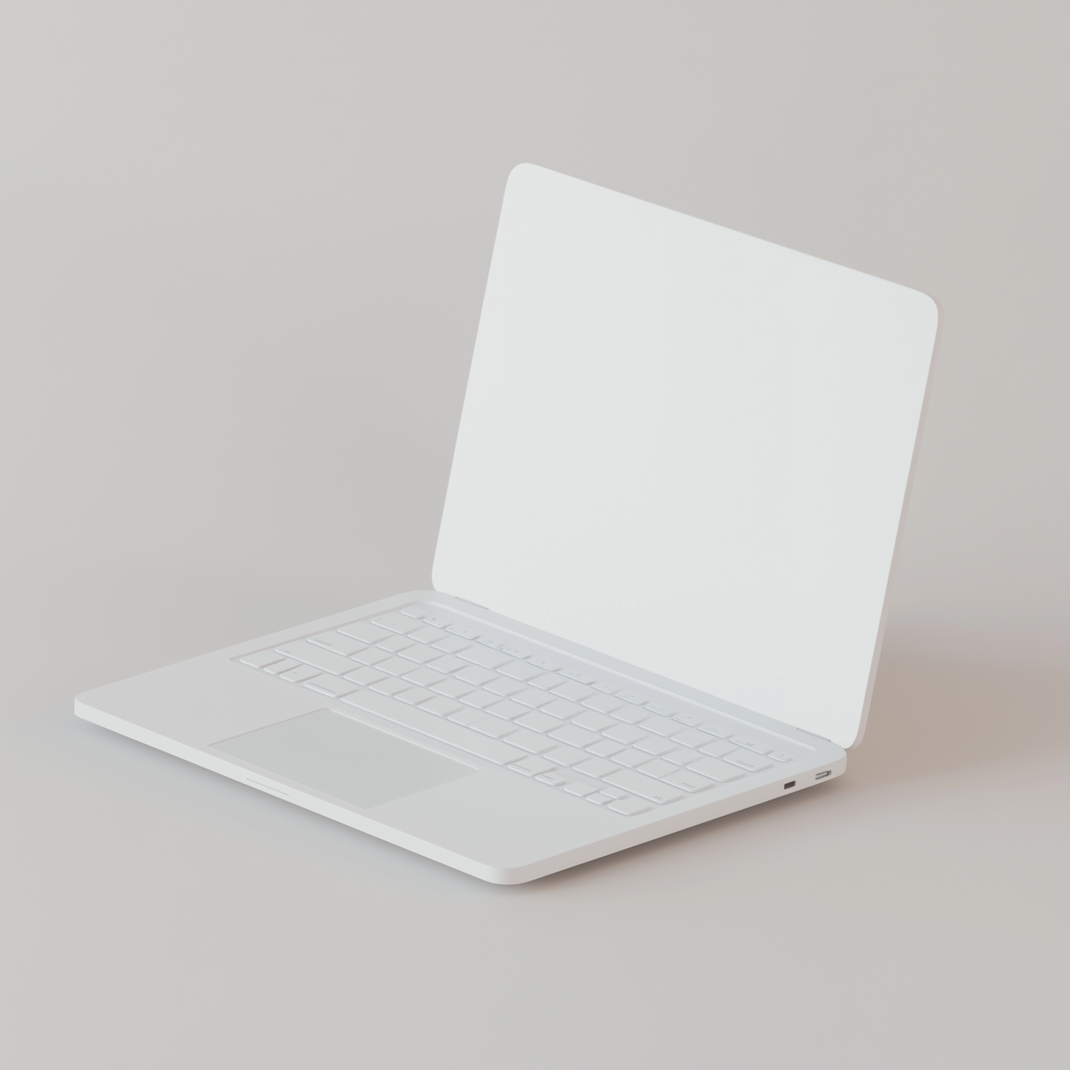 Lummi 3D - Minimalistic White Laptop Render