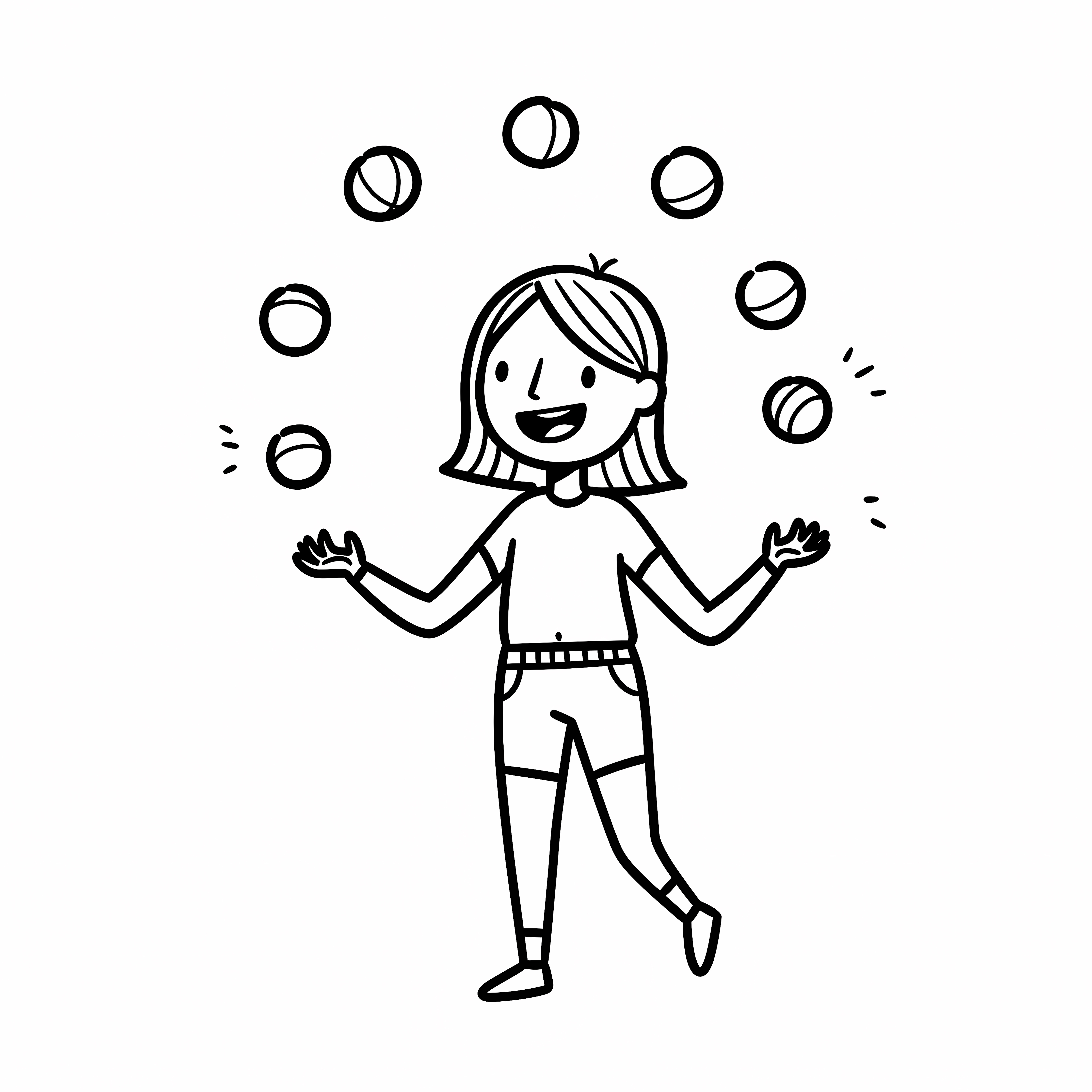 Juggling Line Drawing Illustration on Lummi