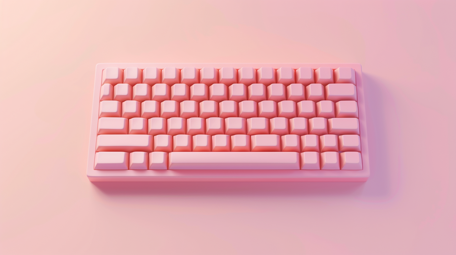 Lummi 3D - Minimalist Pastel Pink Mechanical Keyboard