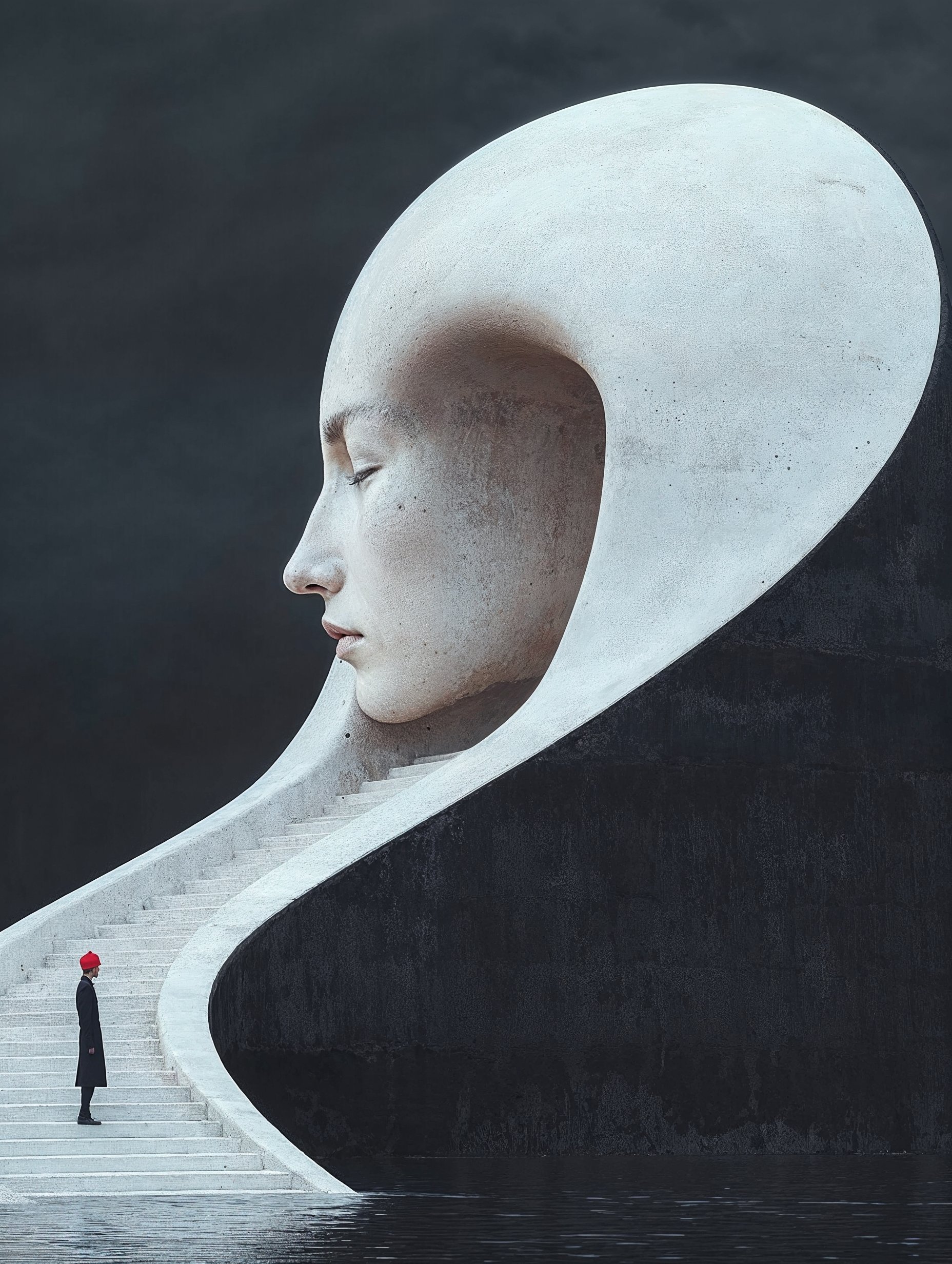 Surreal Stone Sculpture Scene Photo on Lummi