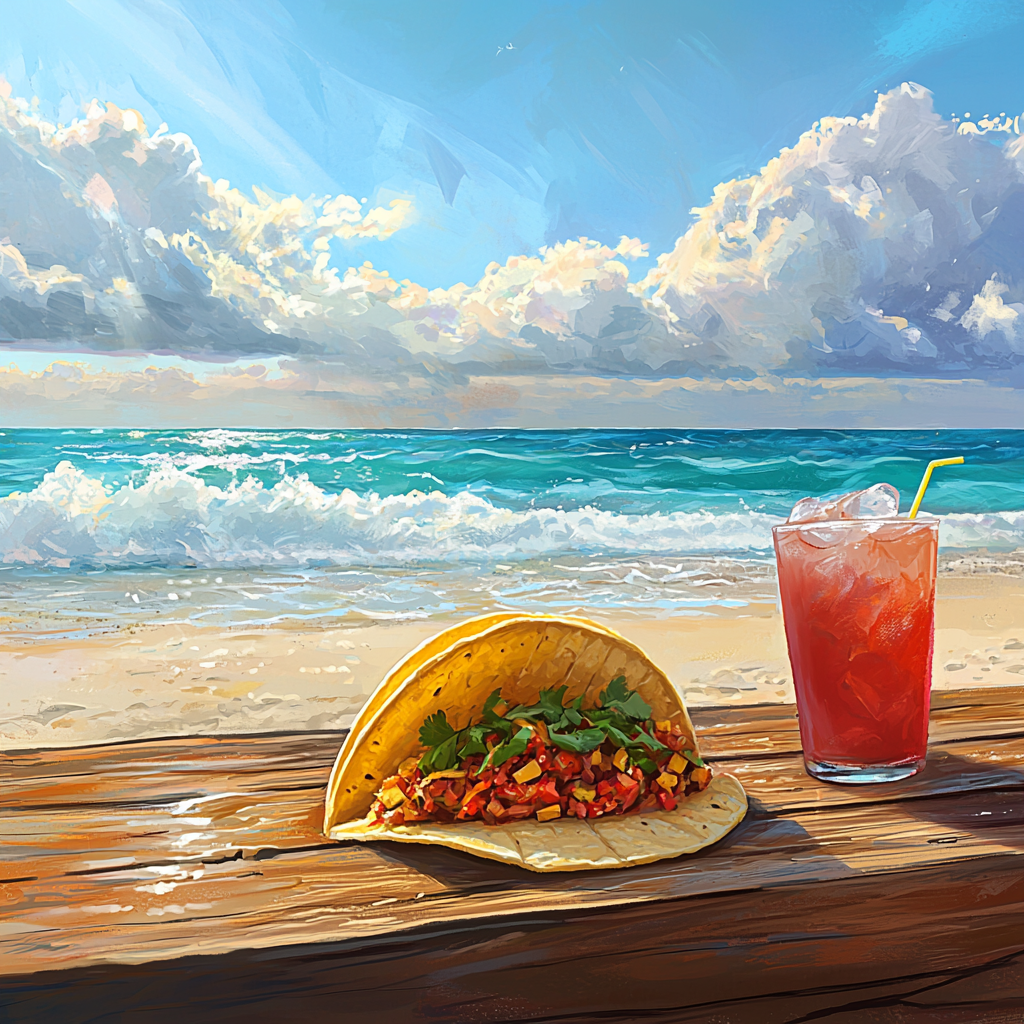 Sumptuous Taco by the Beach Illustration on Lummi