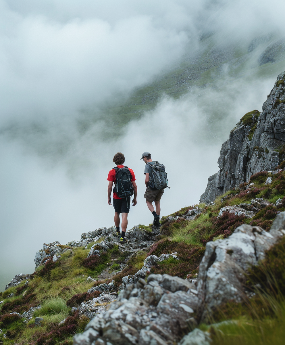 Hikers in Mountain Landscape Photo on Lummi