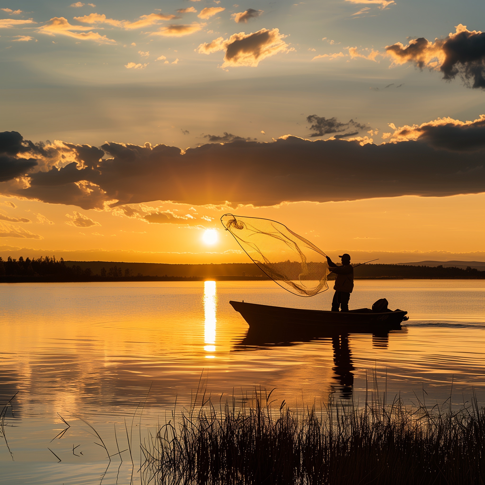 Fisherman at Sunset Photo on Lummi