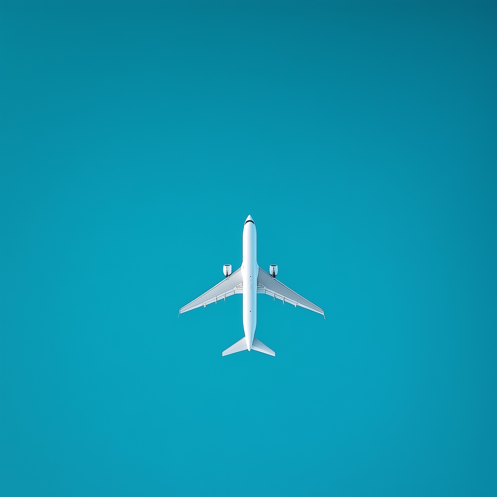 Airplane on Turquoise Background Photo on Lummi