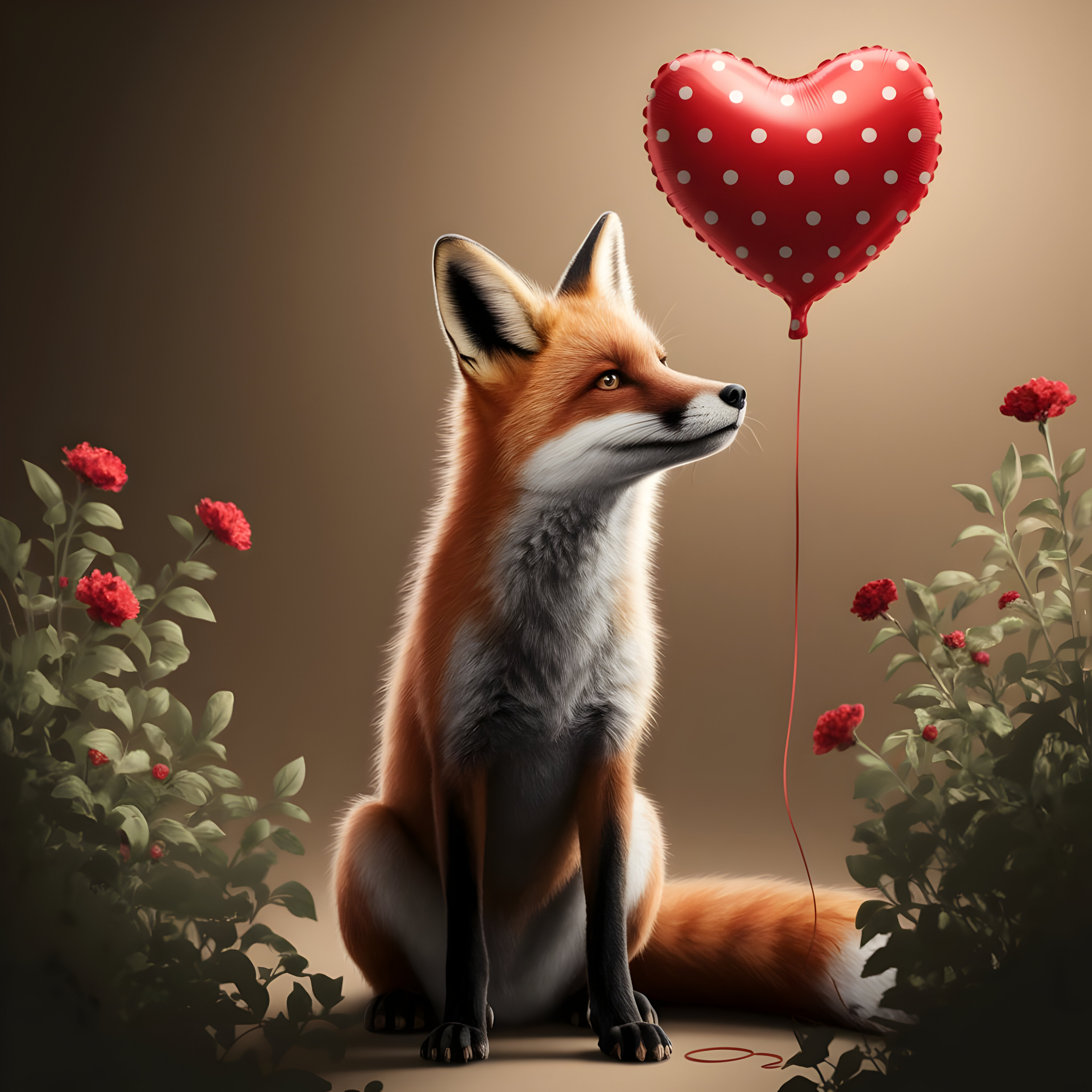 Fox and Red Balloon Illustration on Lummi