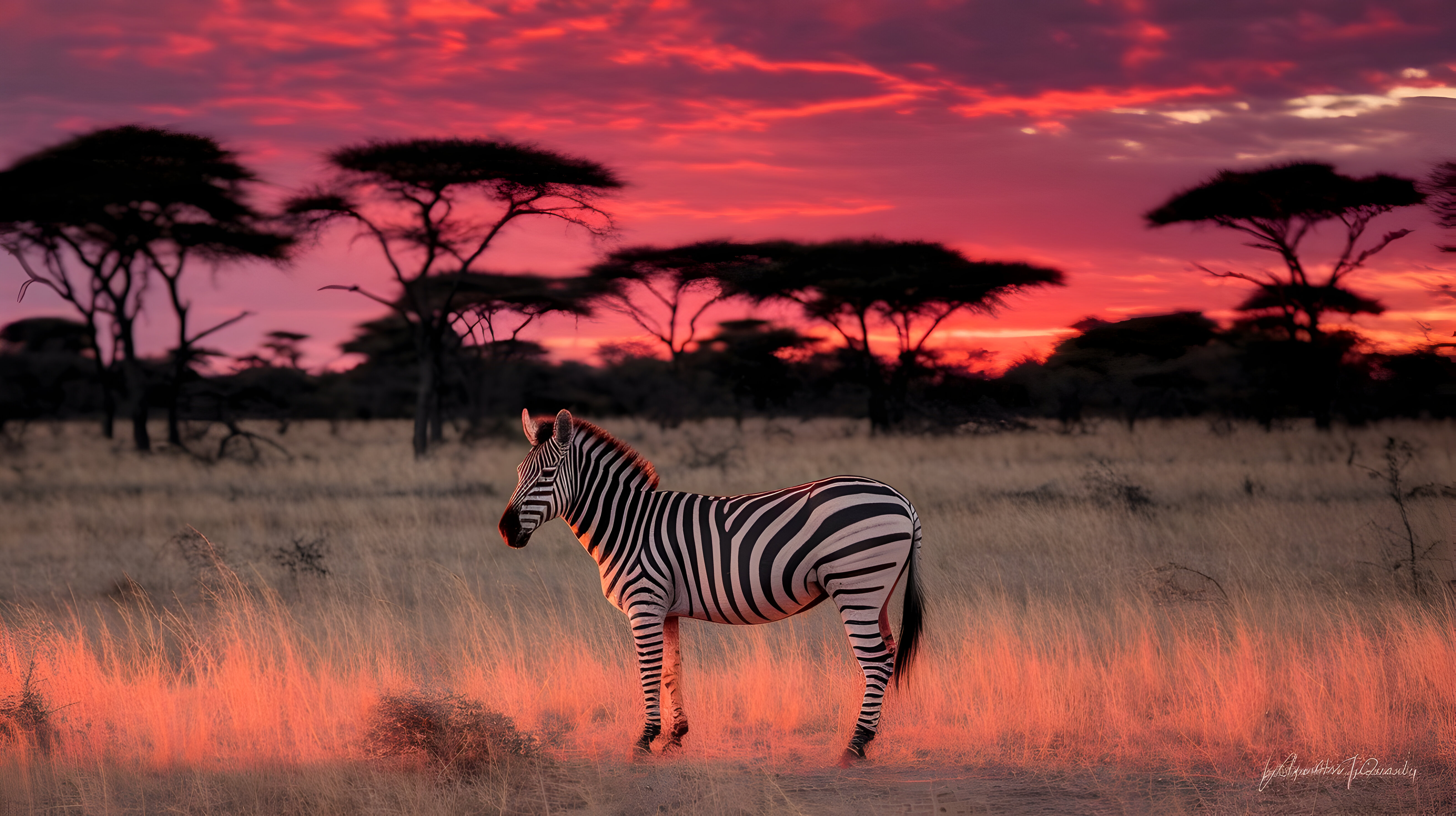 Zebra in Sunset Savanna Photo on Lummi