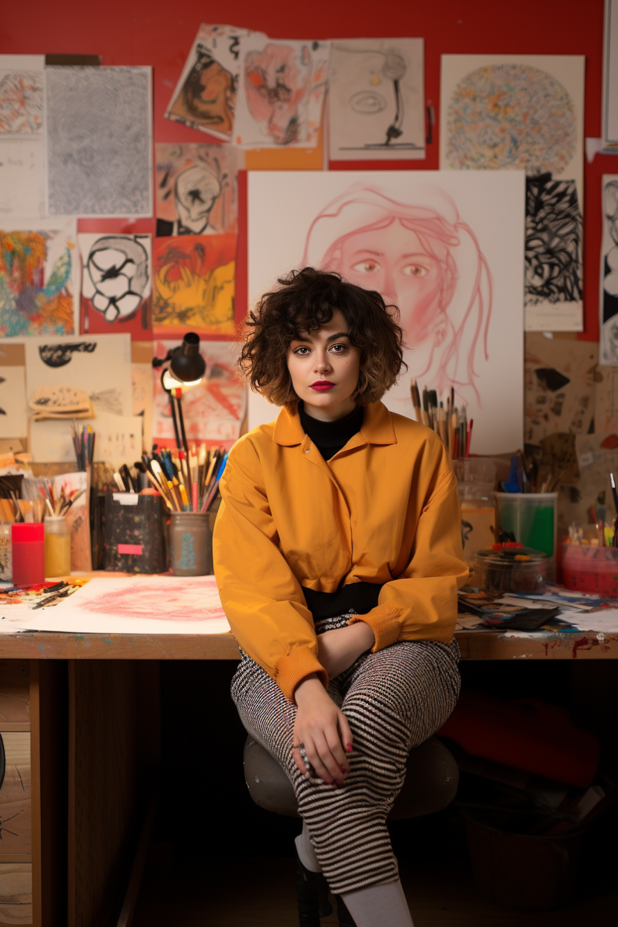 Artist's Muse in Mustard Yellow Photo on Lummi