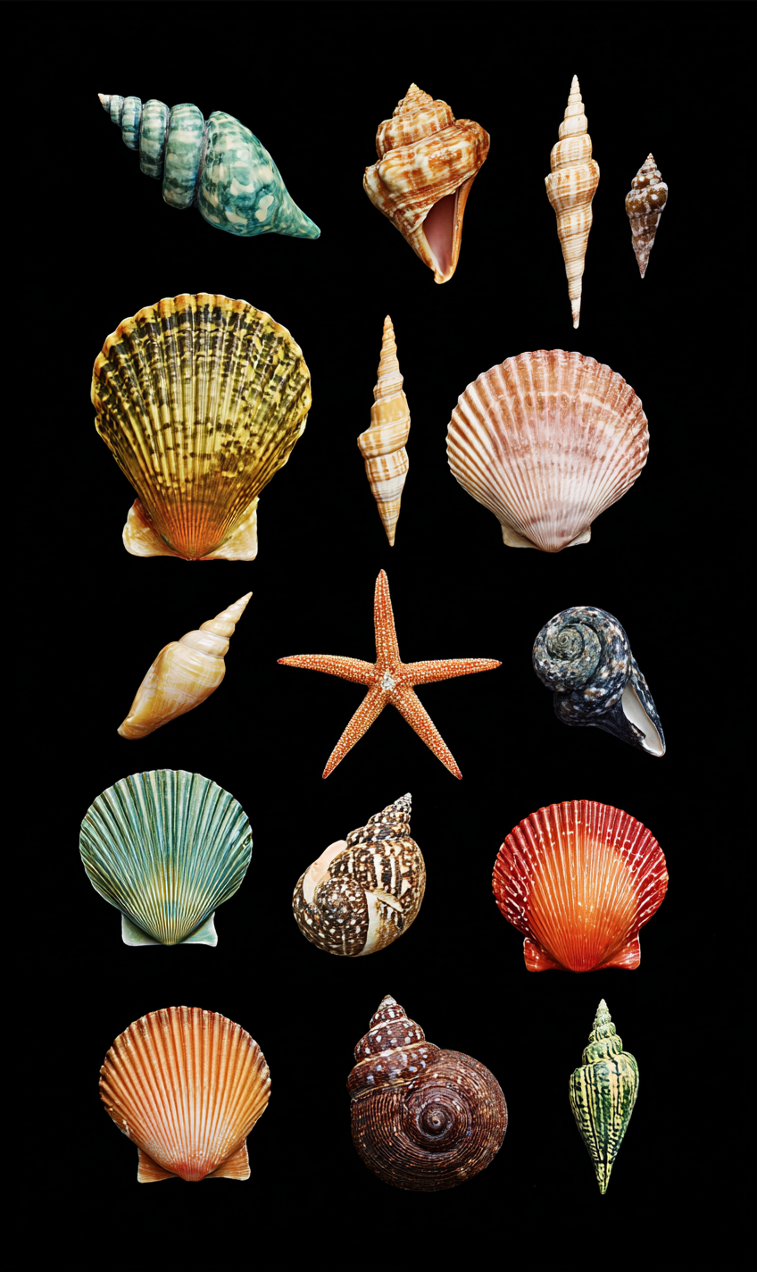 Seashells and Starfish Layout Photo on Lummi