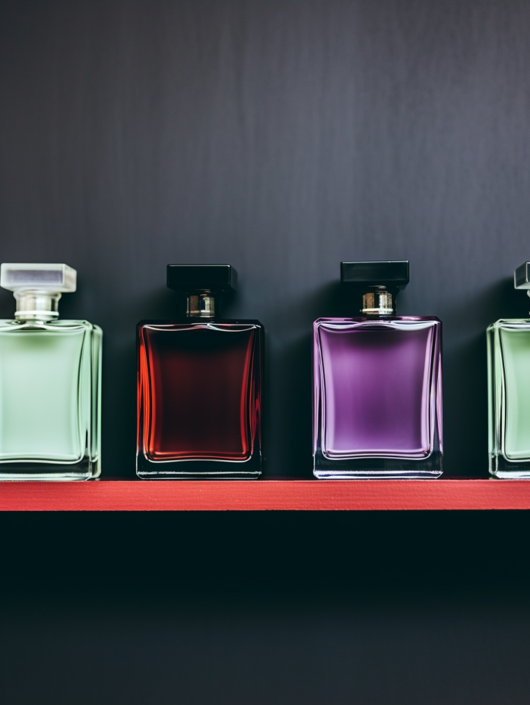 Elegant Quartet of Minimalist Perfume Bottles Photo on Lummi