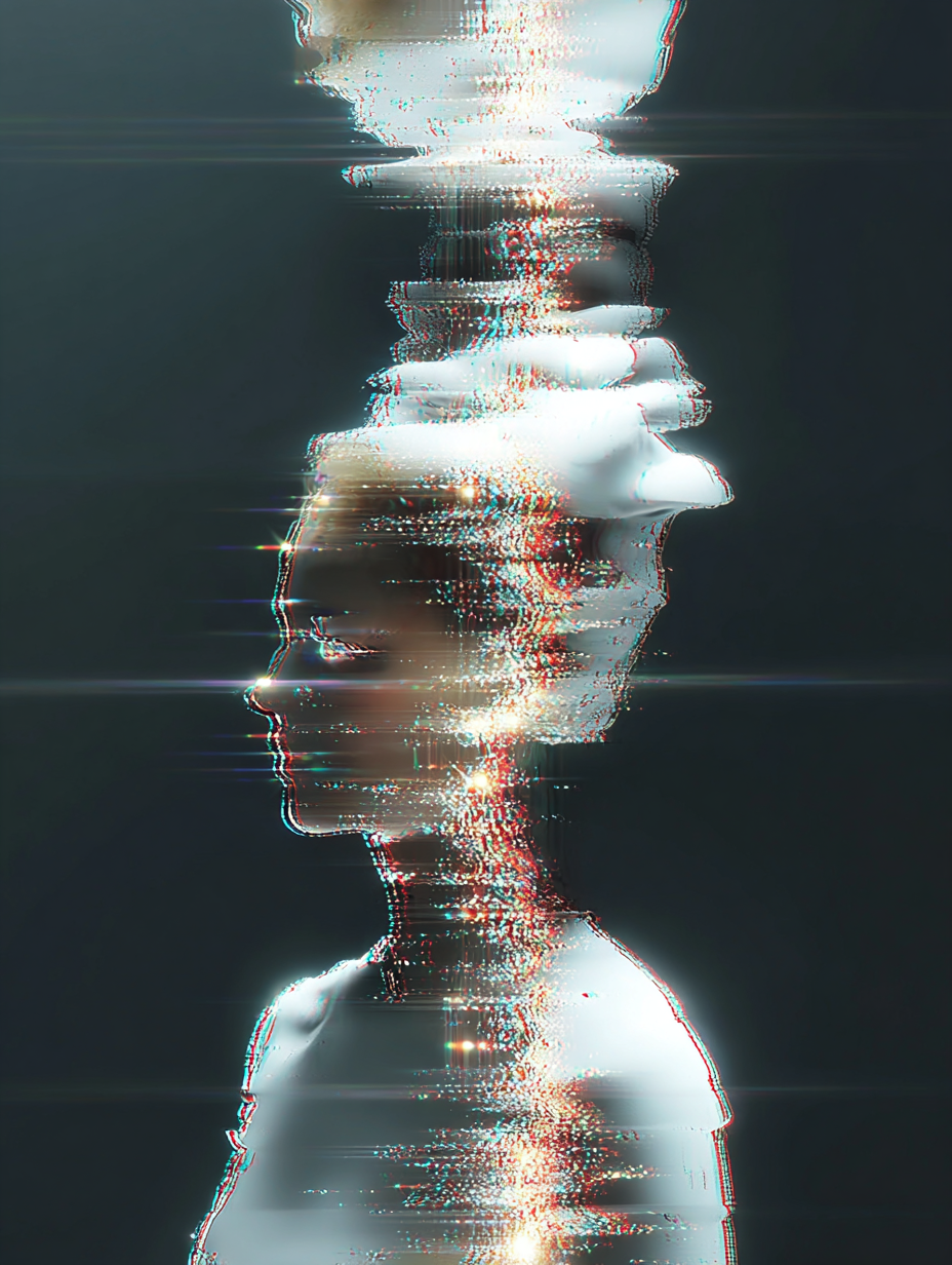 Glitch Art Human Form Illustration on Lummi