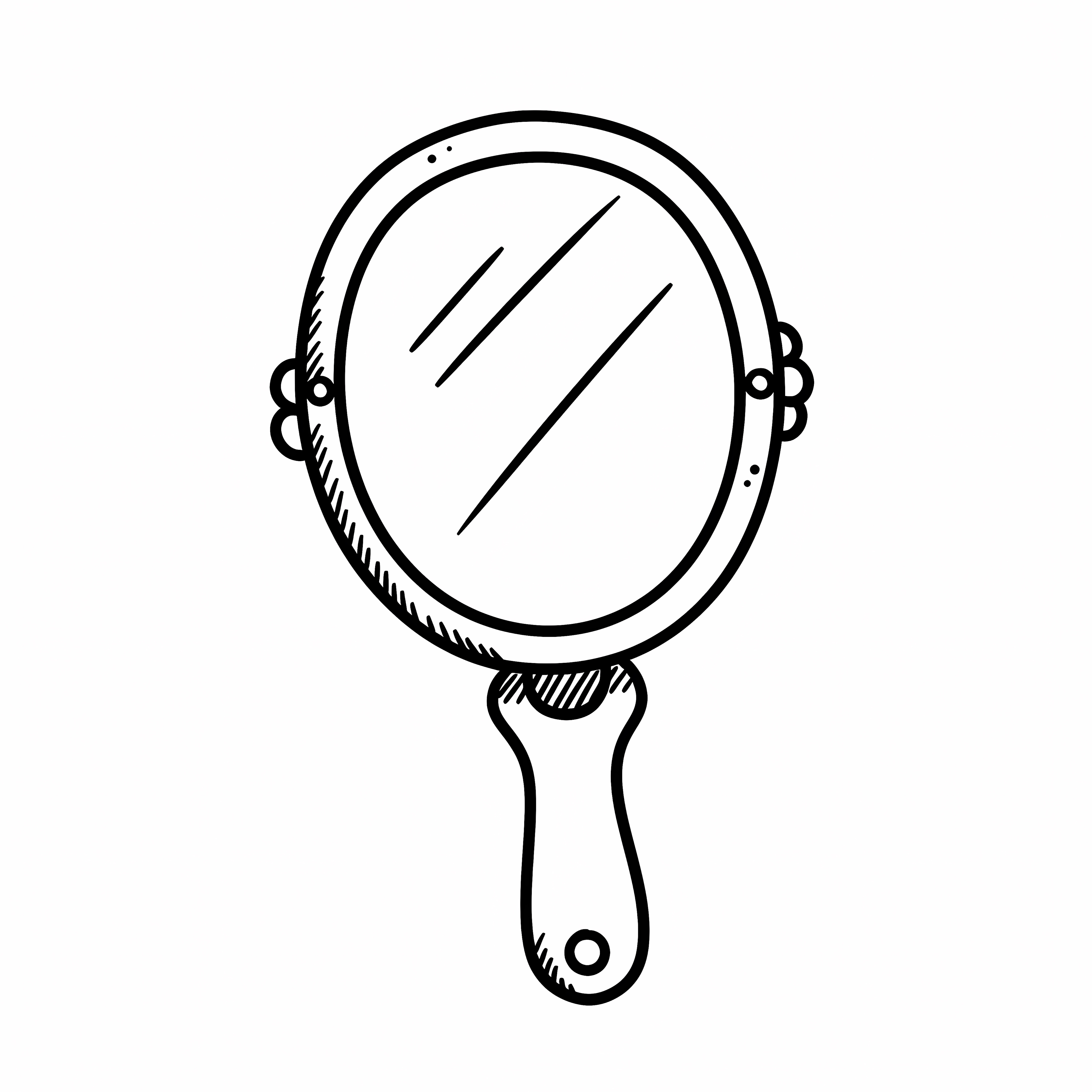 Handheld Mirror Sketch Illustration on Lummi
