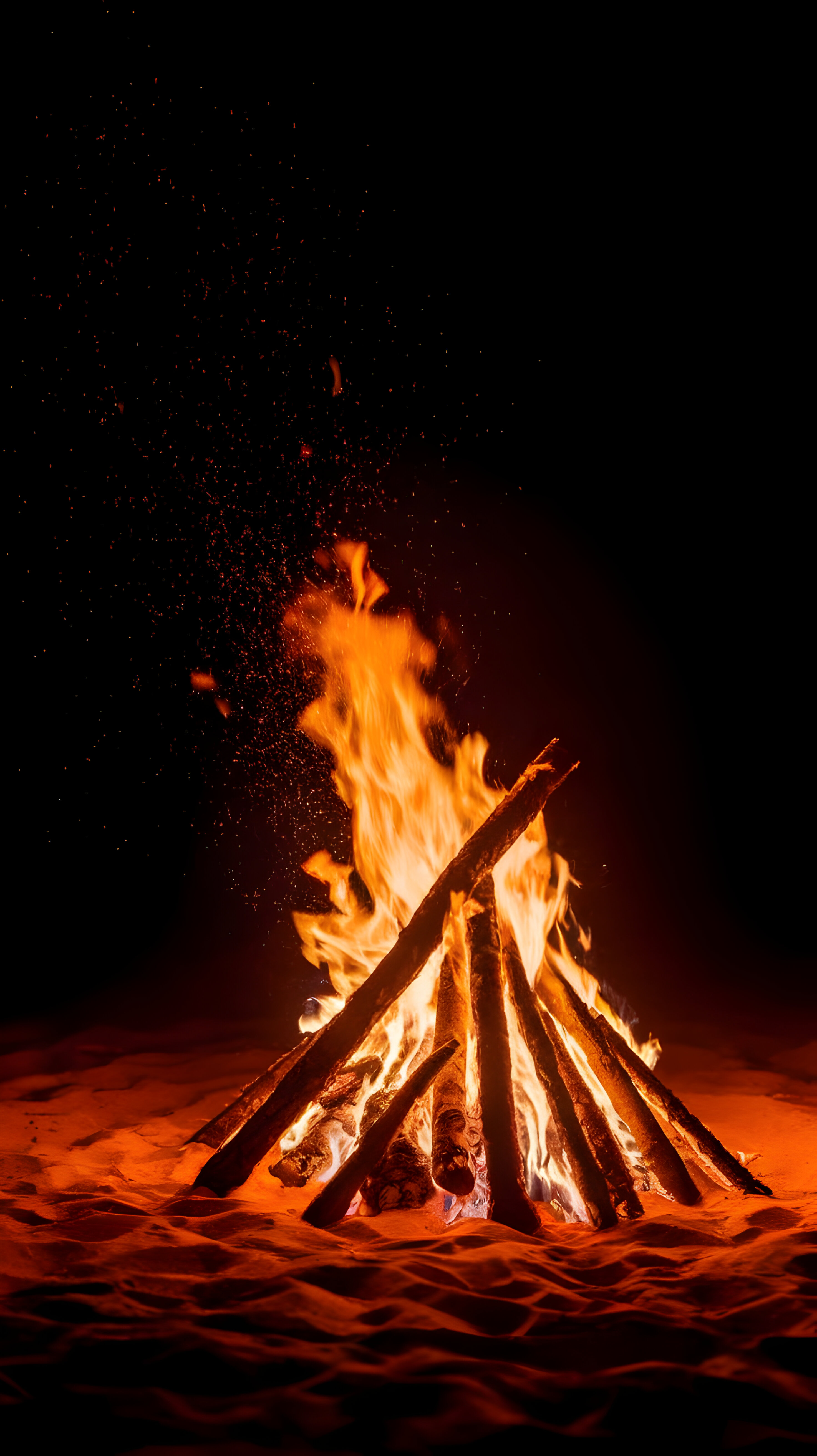 Vibrant Bonfire Scene Photo on Lummi