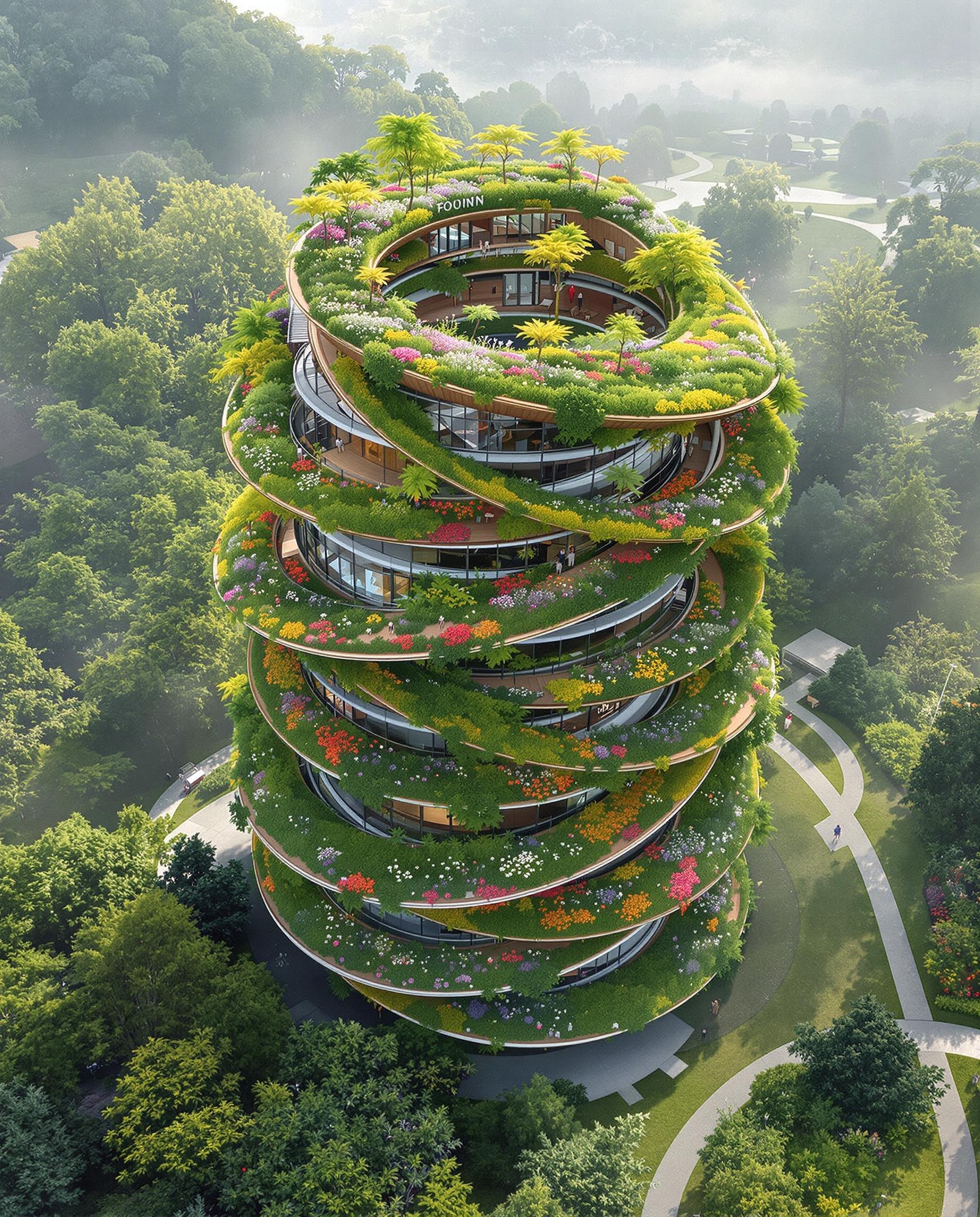 Green Spiral Building Photo on Lummi