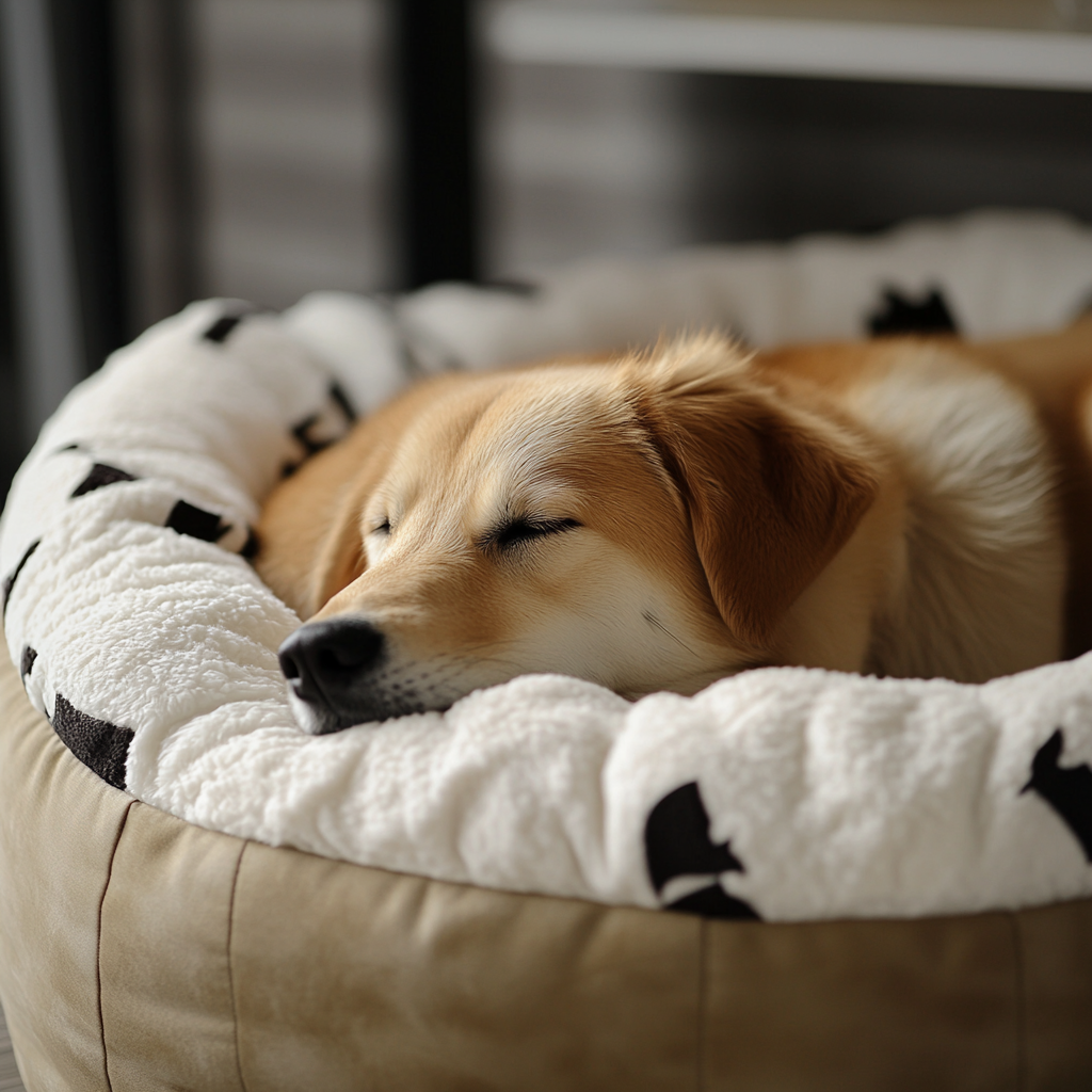 Sleeping Dog in Cozy Bed Photo on Lummi