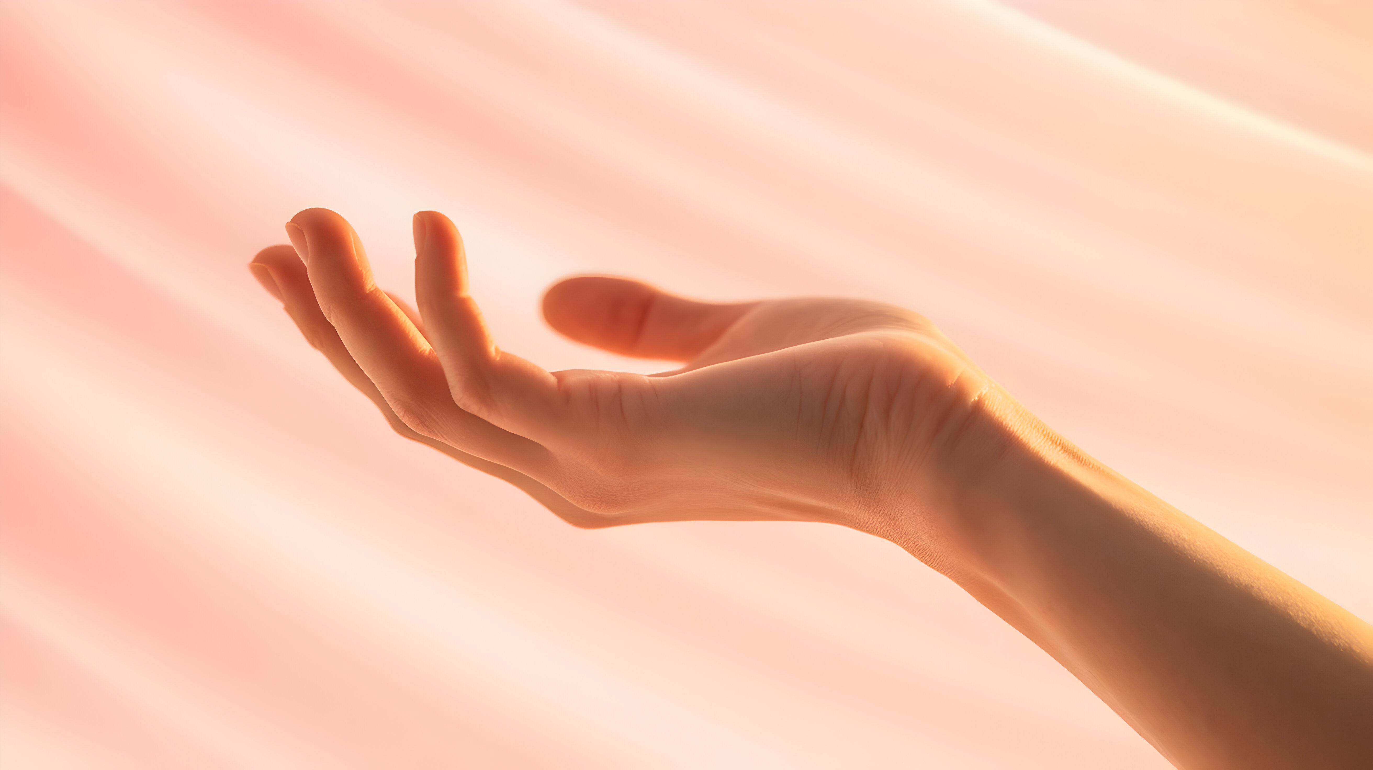 Hand in Soft Pink Glow Photo on Lummi