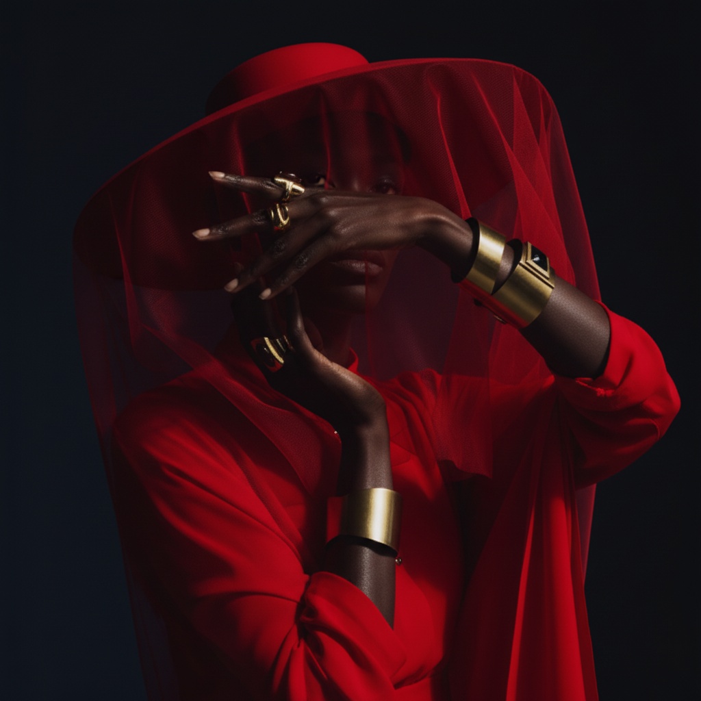 Elegant Red Portrait Photo on Lummi