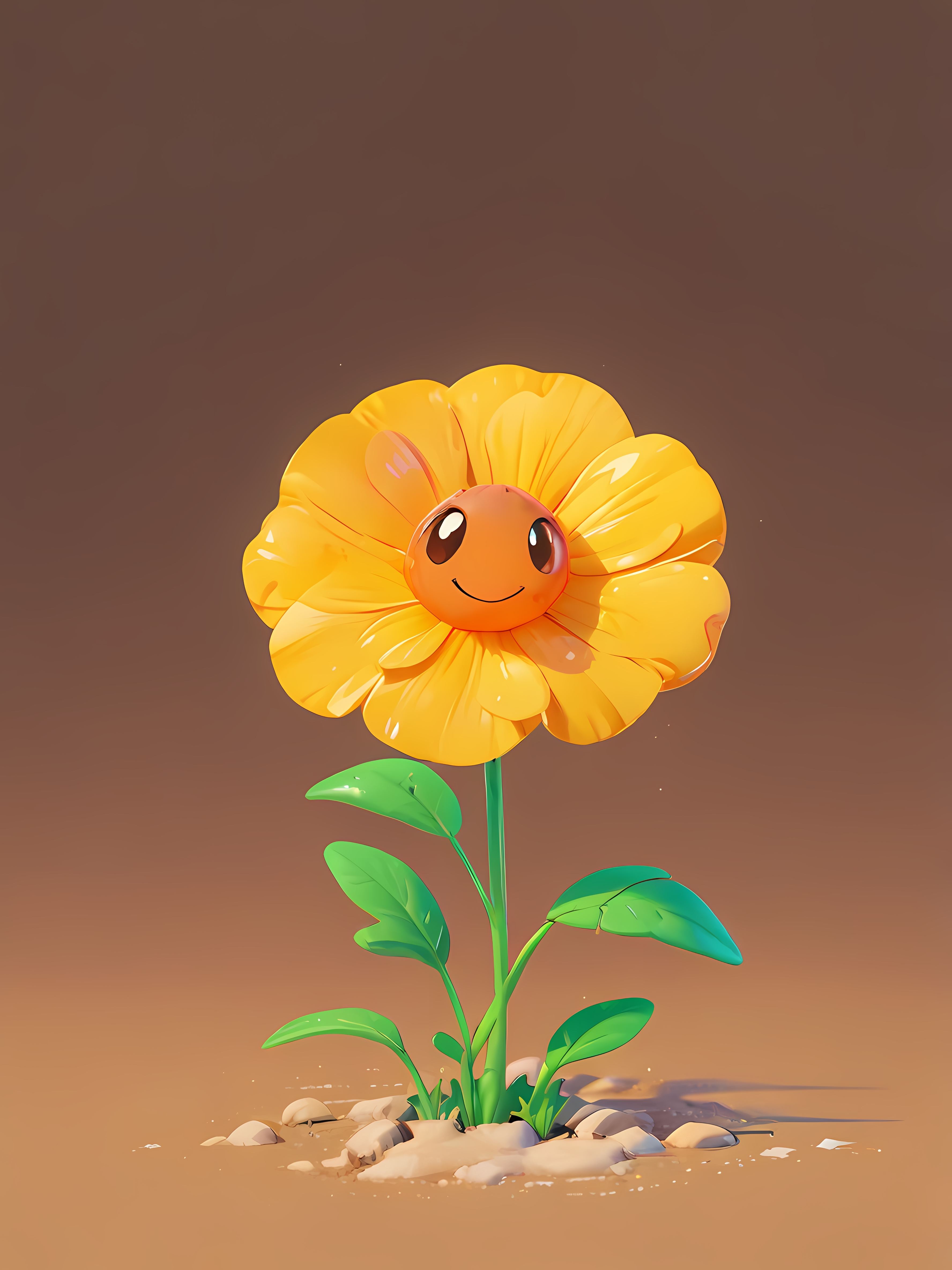 Smiling Yellow Flower Illustration on Lummi