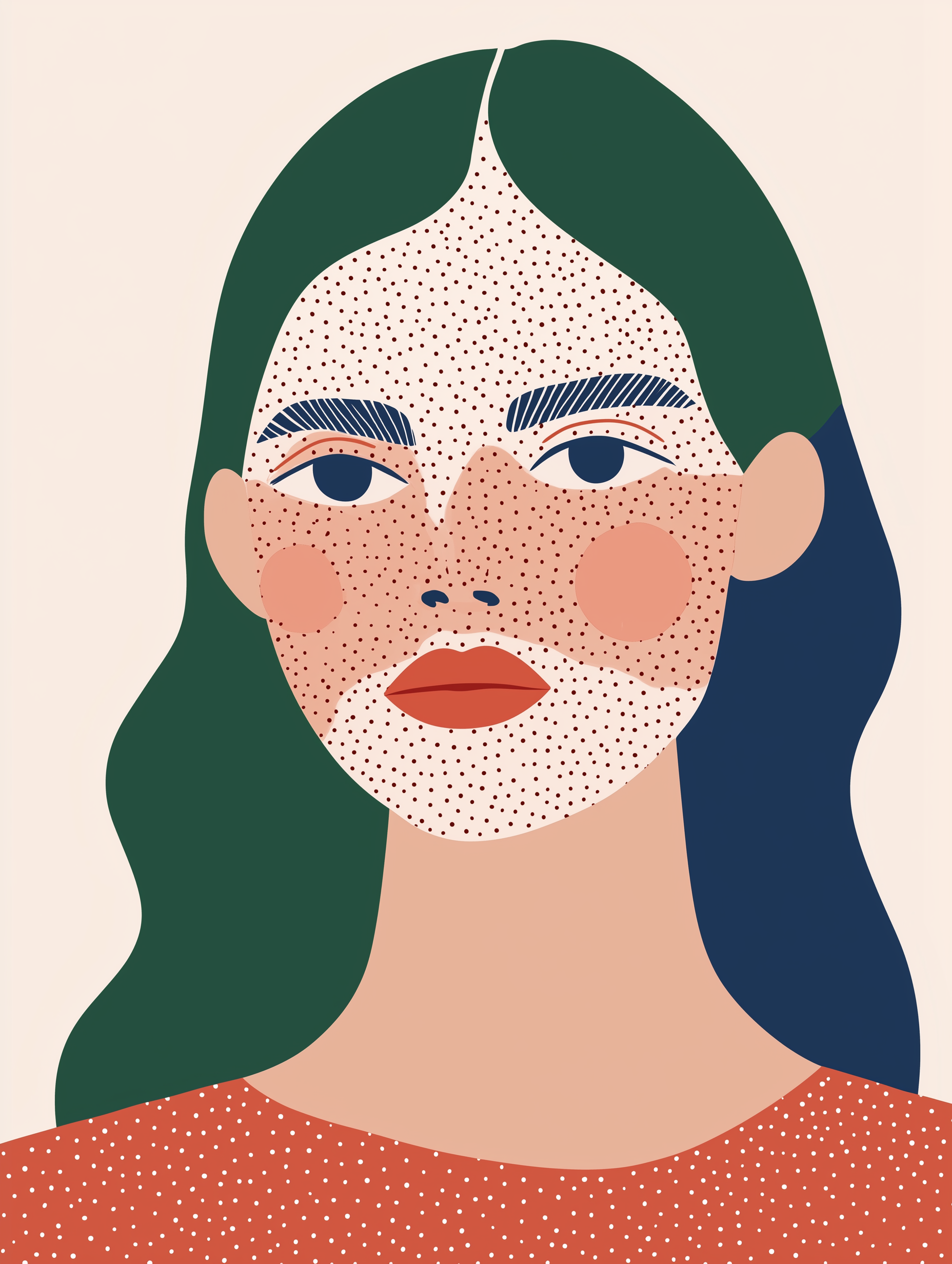 Stylized Human Face Illustration Illustration on Lummi
