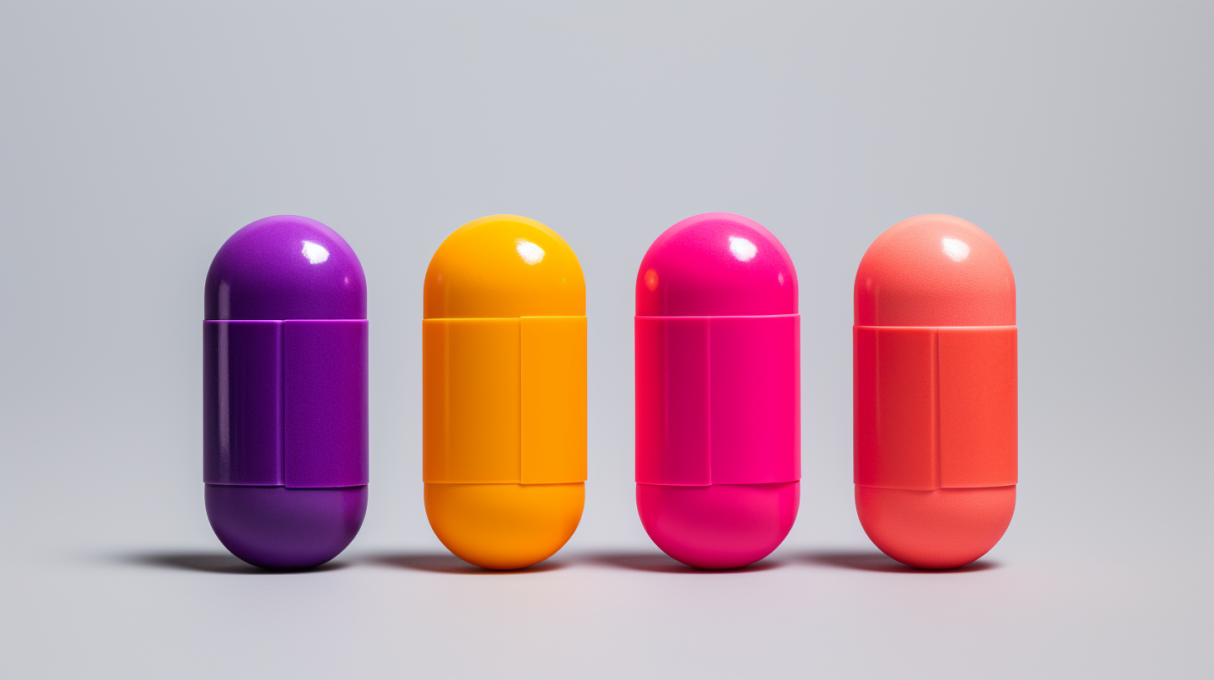 Colorful Oversized Capsule Array 3D Image on Lummi