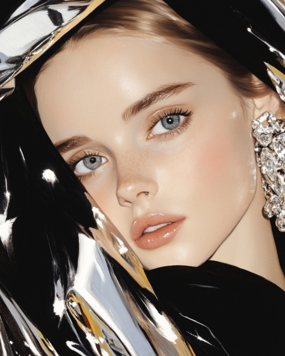 Lummi Photo - Striking Blue Eyes Portrait