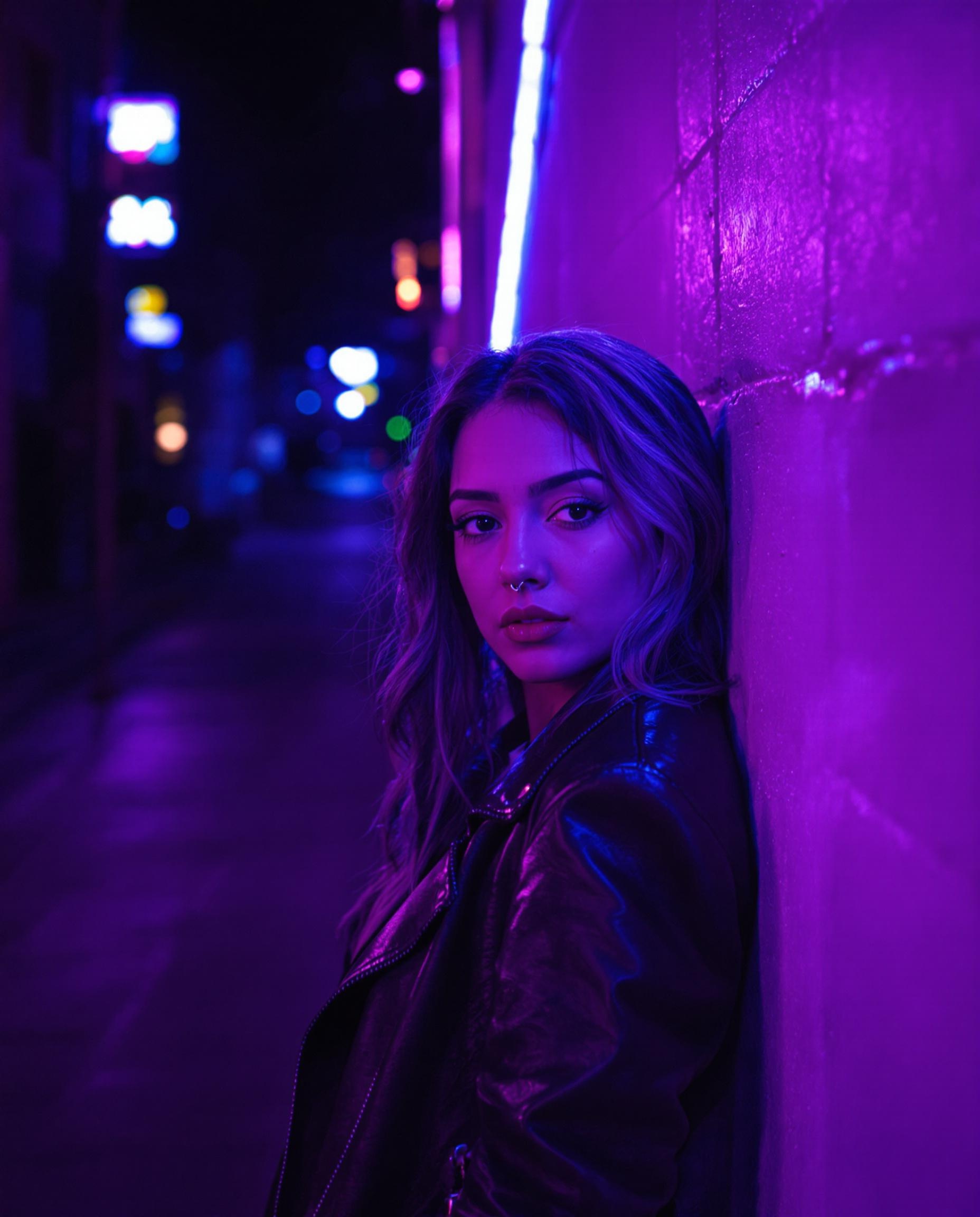 Neon Alley Portrait Photo on Lummi
