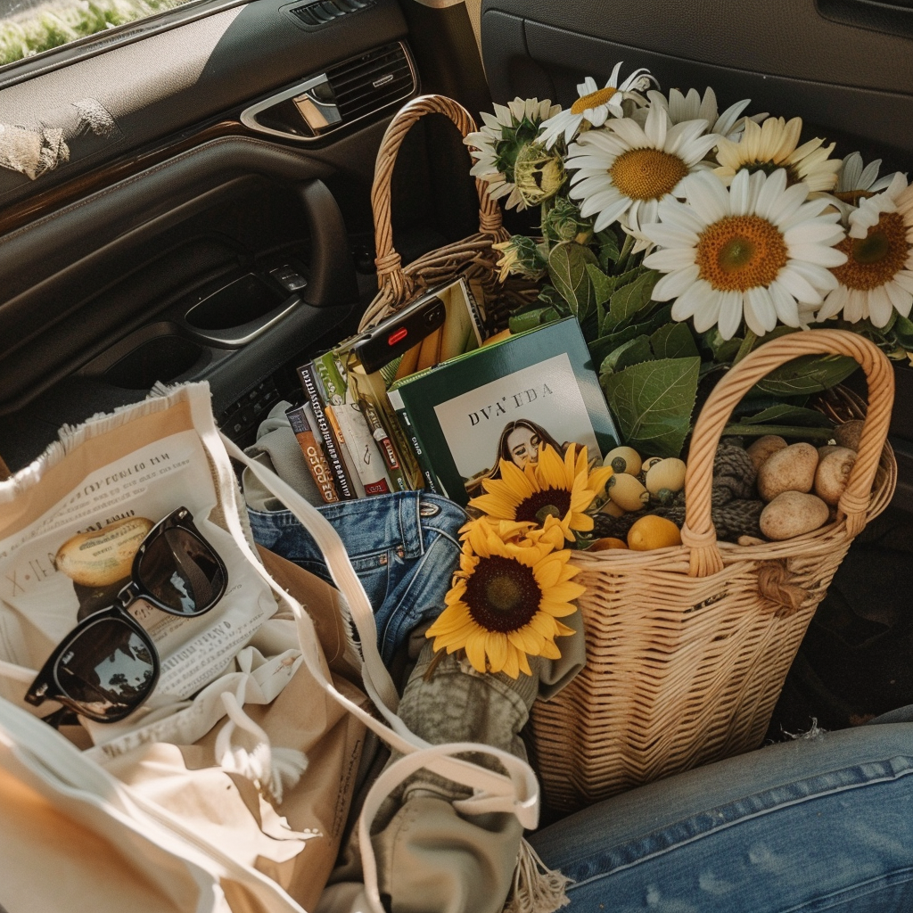 Cozy Car Interior with Journey Items Photo on Lummi