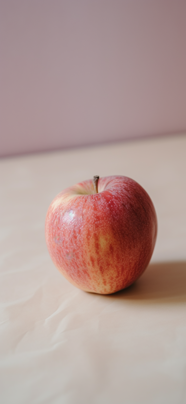 Radiant Gala Apple on Textured Surface Photo on Lummi