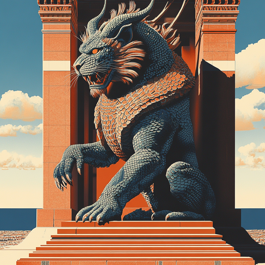 Lummi Illustration - Mythical Guardian Statue